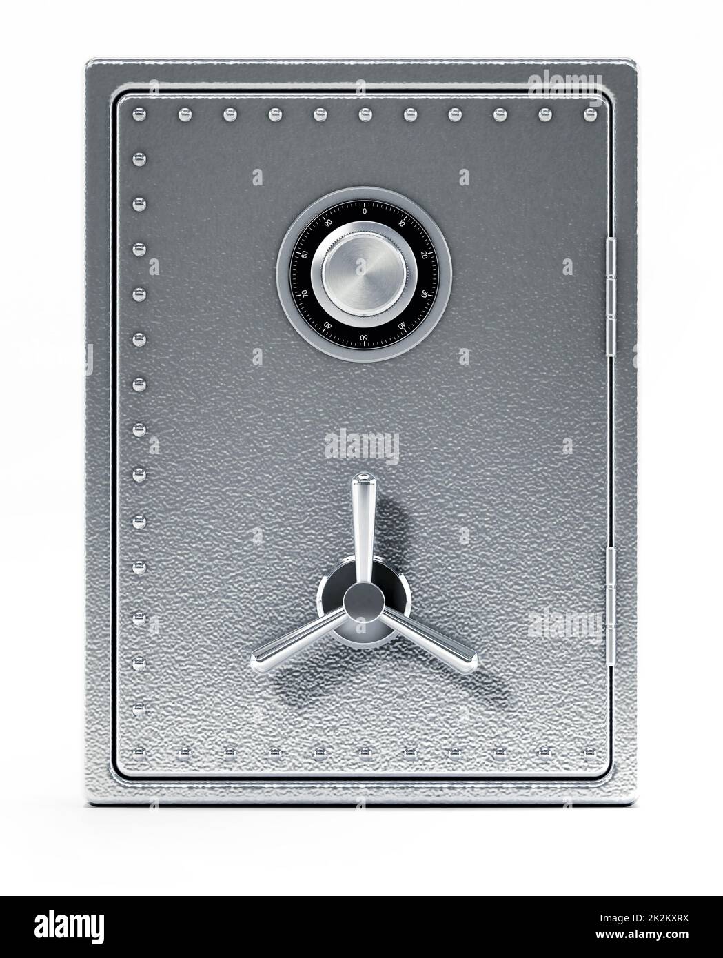 Steel safe isolated on white background. 3D illustration Stock Photo ...