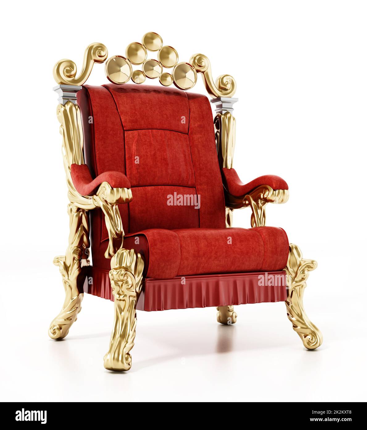 Generic throne isolated on white background. 3D illustration Stock ...
