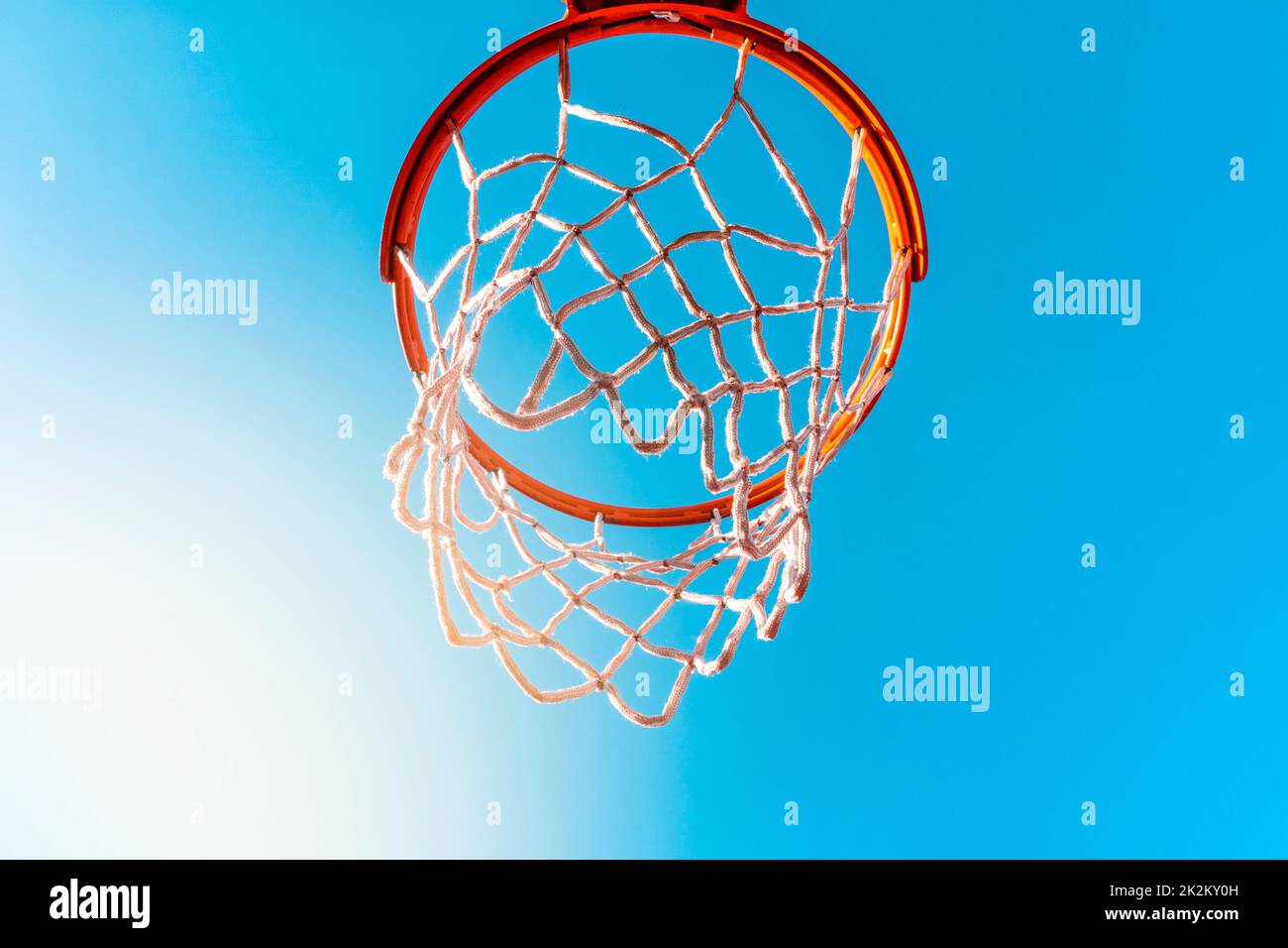 Basketball basket from a low angle Stock Photo - Alamy