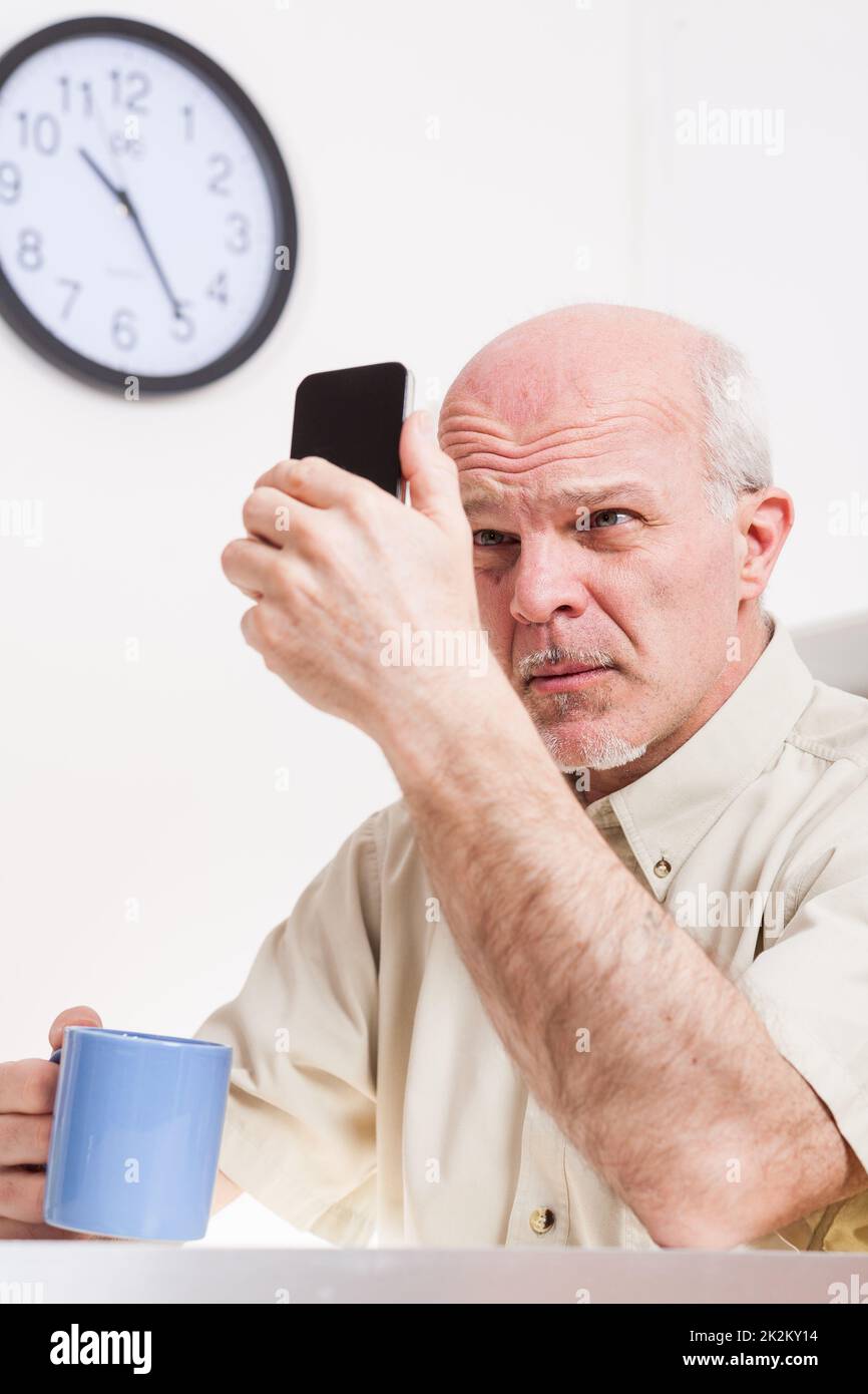 senior man has problems with his vision Stock Photo - Alamy