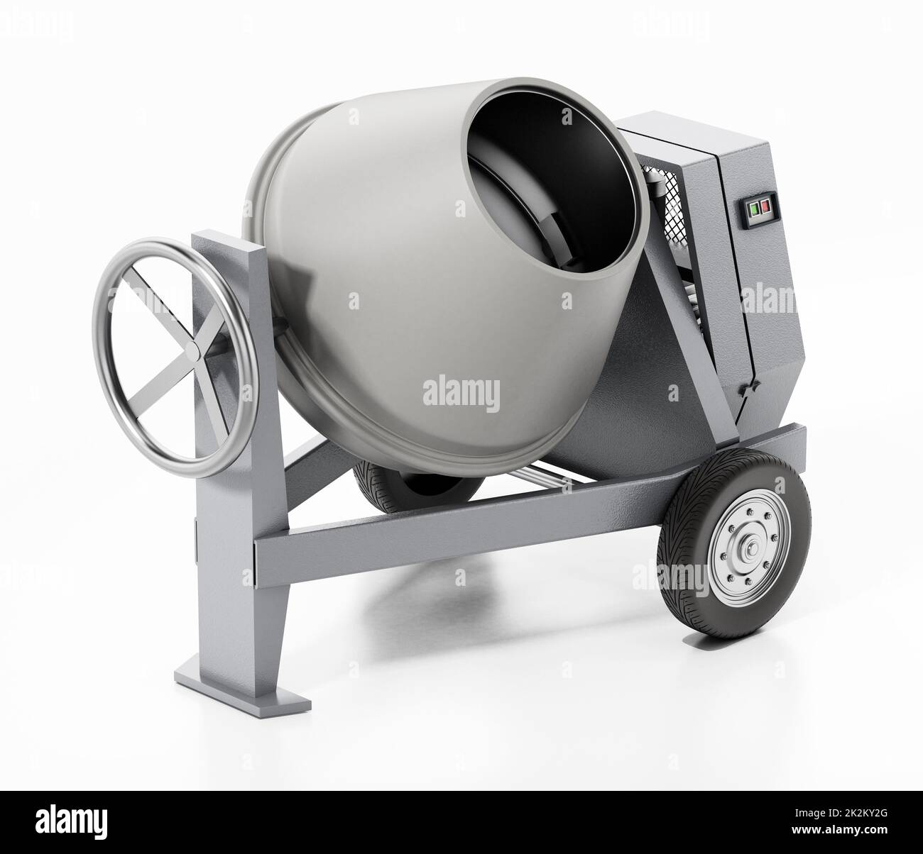 Cement mixer isolated on white background. 3D illustration Stock Photo ...