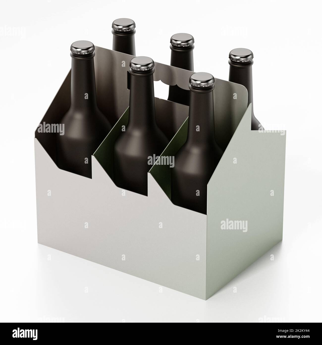 Six pack of beer isolated on white background. 3D illustration Stock ...