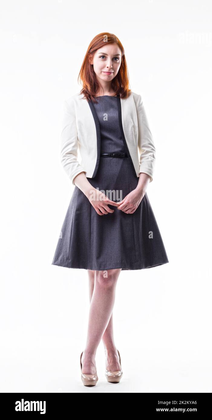 full shot portrait studio of a respectable woman Stock Photo - Alamy