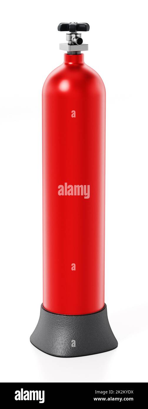 Red oxygen tube isolated on white background. 3D illustration Stock ...