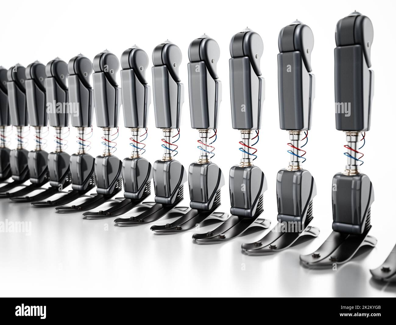 Modern prosthetic legs isolated on white background. 3D illustration ...