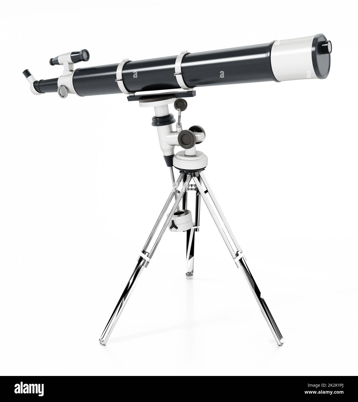 Telescope isolated on white background. 3D illustration Stock Photo - Alamy