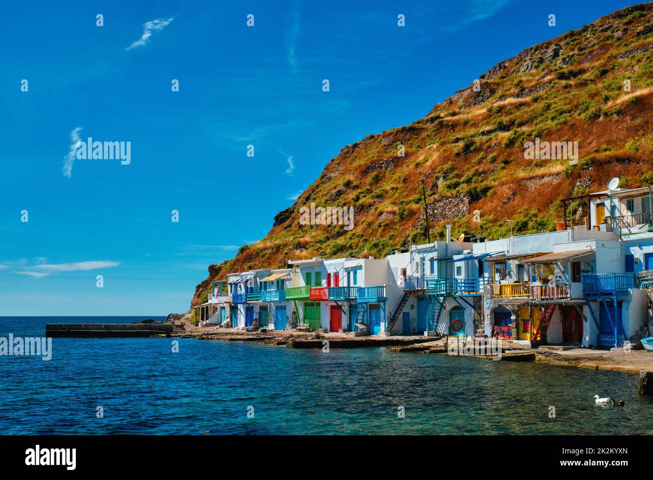 Greek fishing village Klima on Milos island in Greece Stock Photo - Alamy
