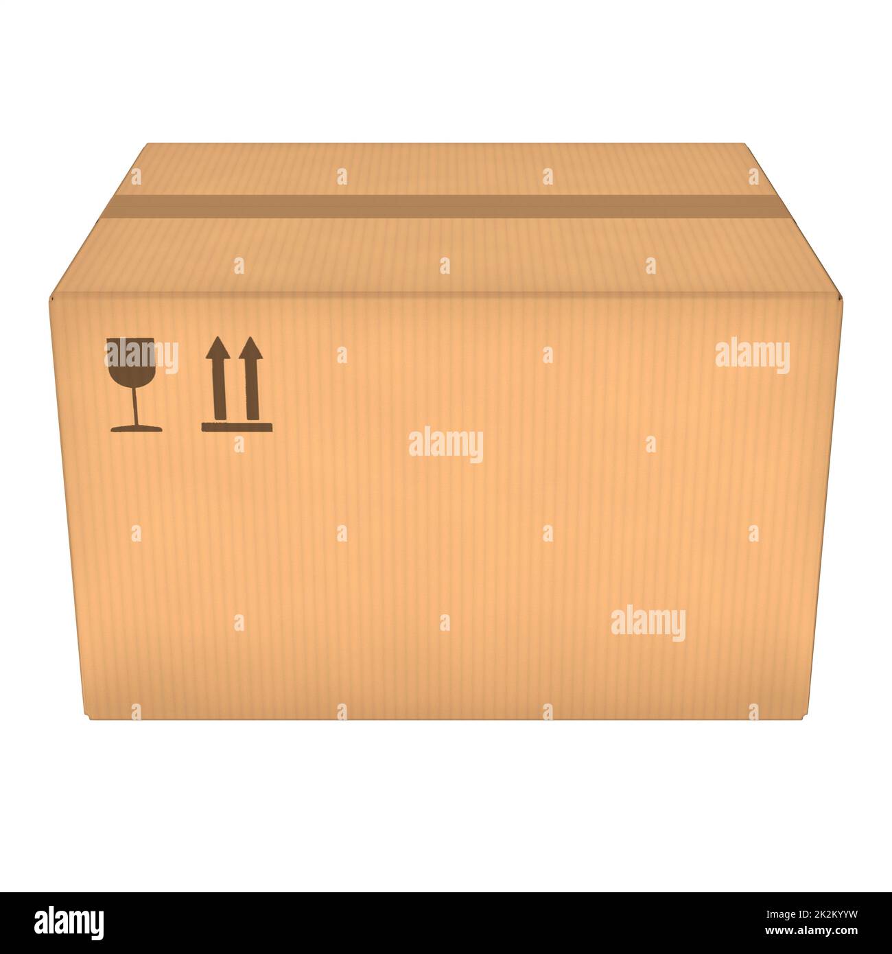 Cardboard box on white background 3D illustration Stock Photo - Alamy