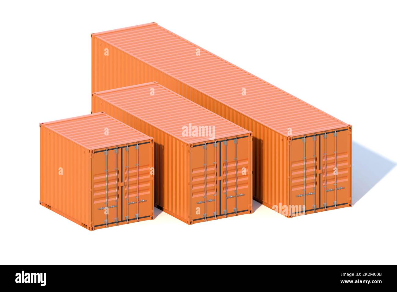 Brown ship cargo containers 10 20 and 40 feet 3D illustration Stock ...