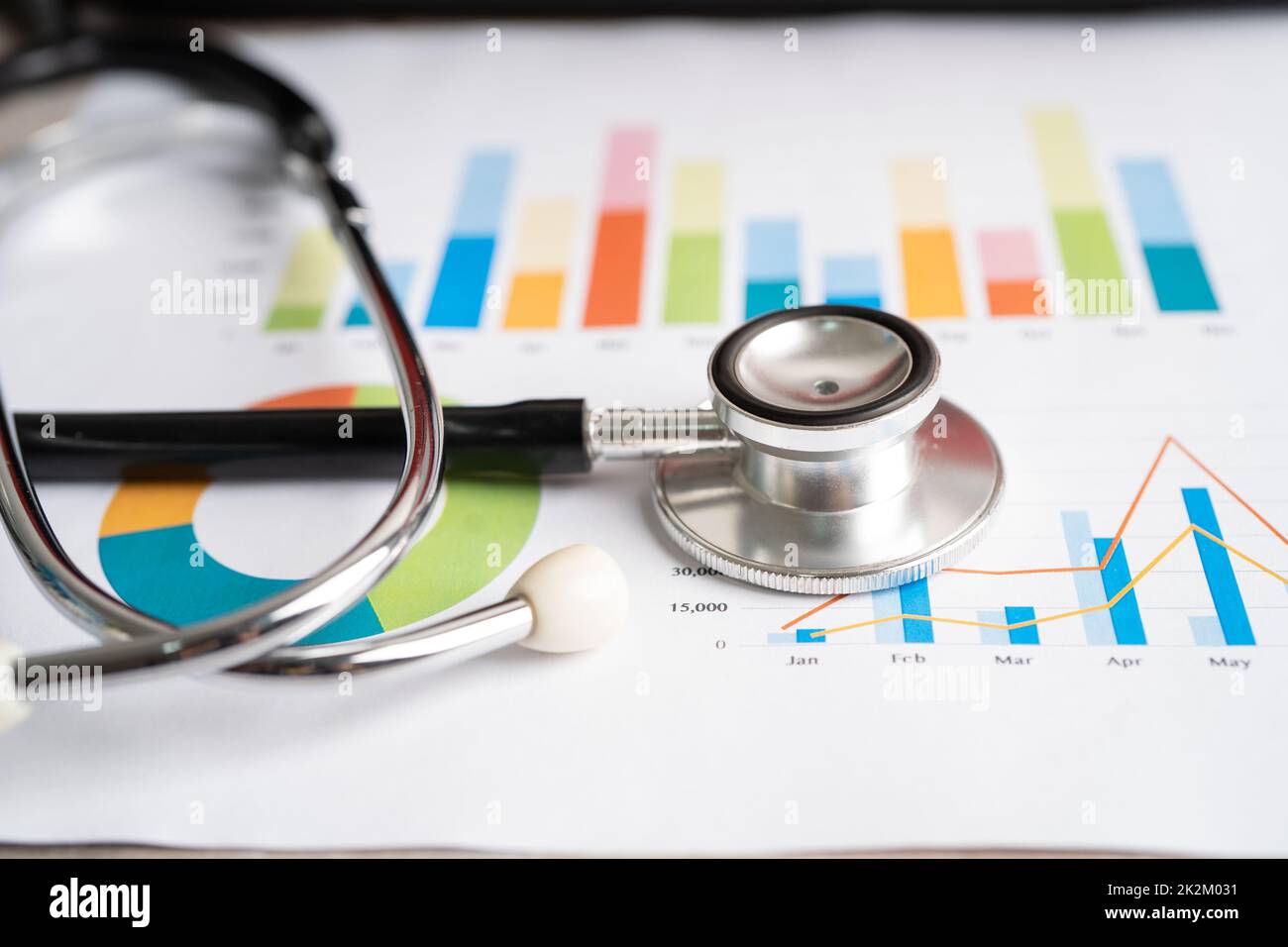 Stethoscope on charts and graphs paper, Finance, Account, Statistics ...
