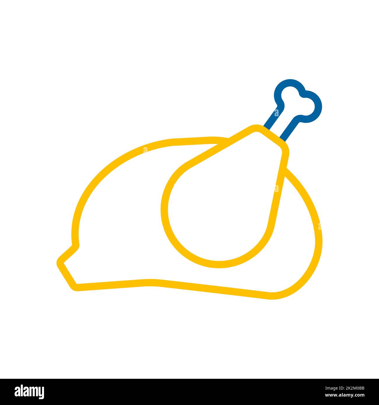 Whole roast chicken vector icon. Barbecue sign Stock Photo - Alamy