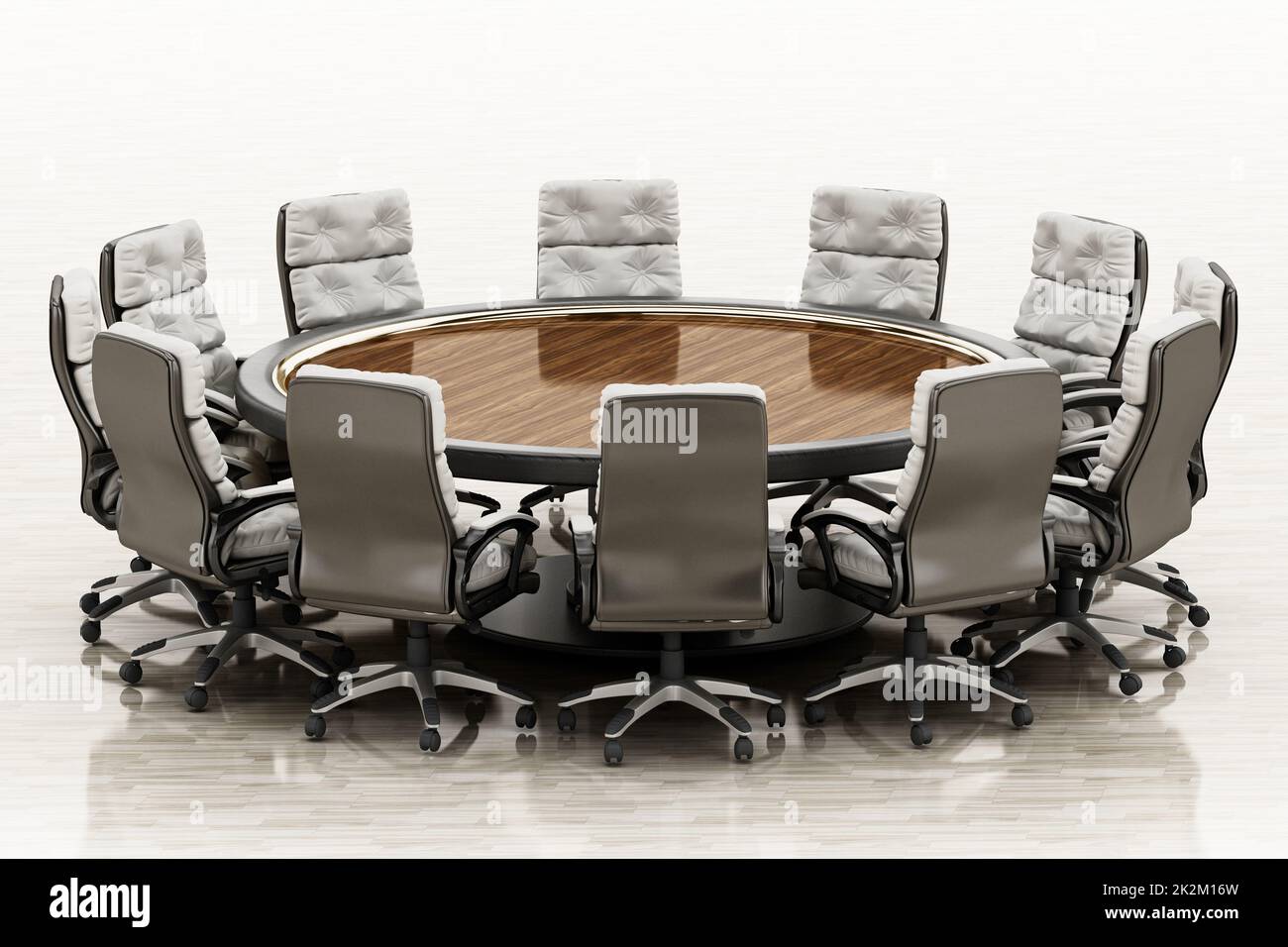 Round table and chairs isolated on white background. 3D illustration ...