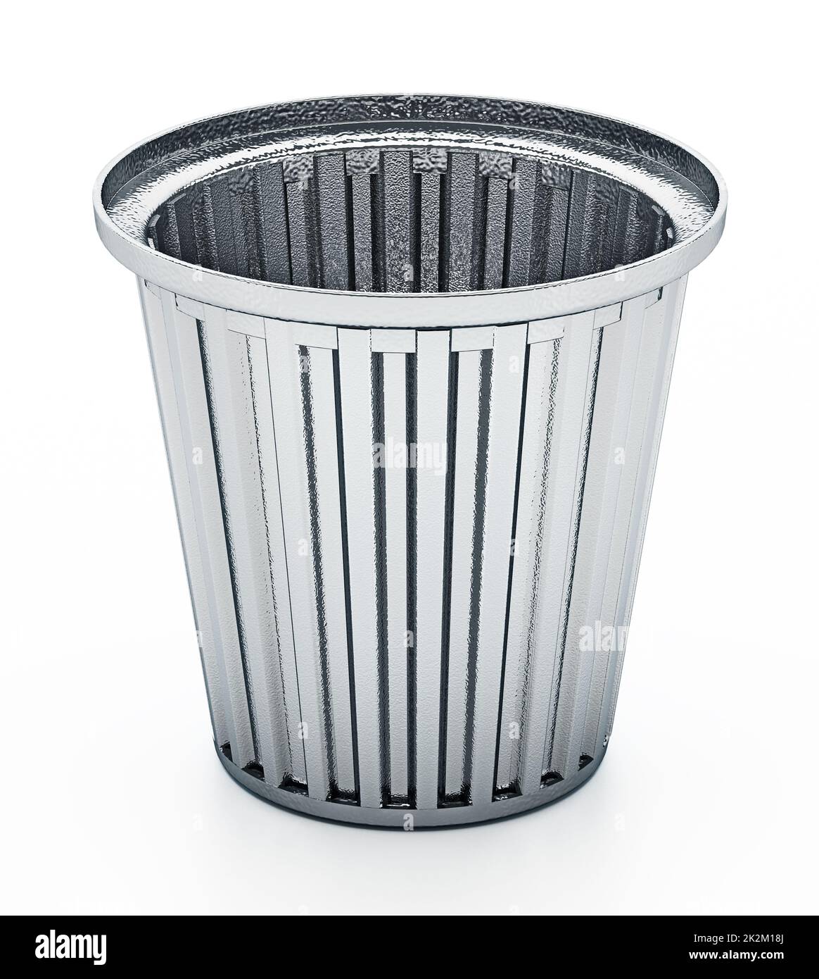 Steel trash can isolated on white background. 3D illustration Stock ...