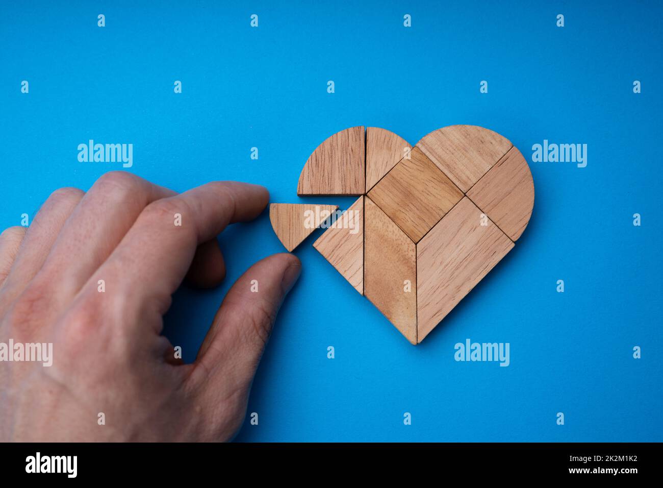 Wooden Heart Puzzle Success Stock Photo - Alamy