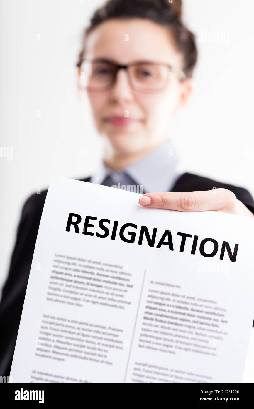 Resignation letter hi-res stock photography and images - Alamy