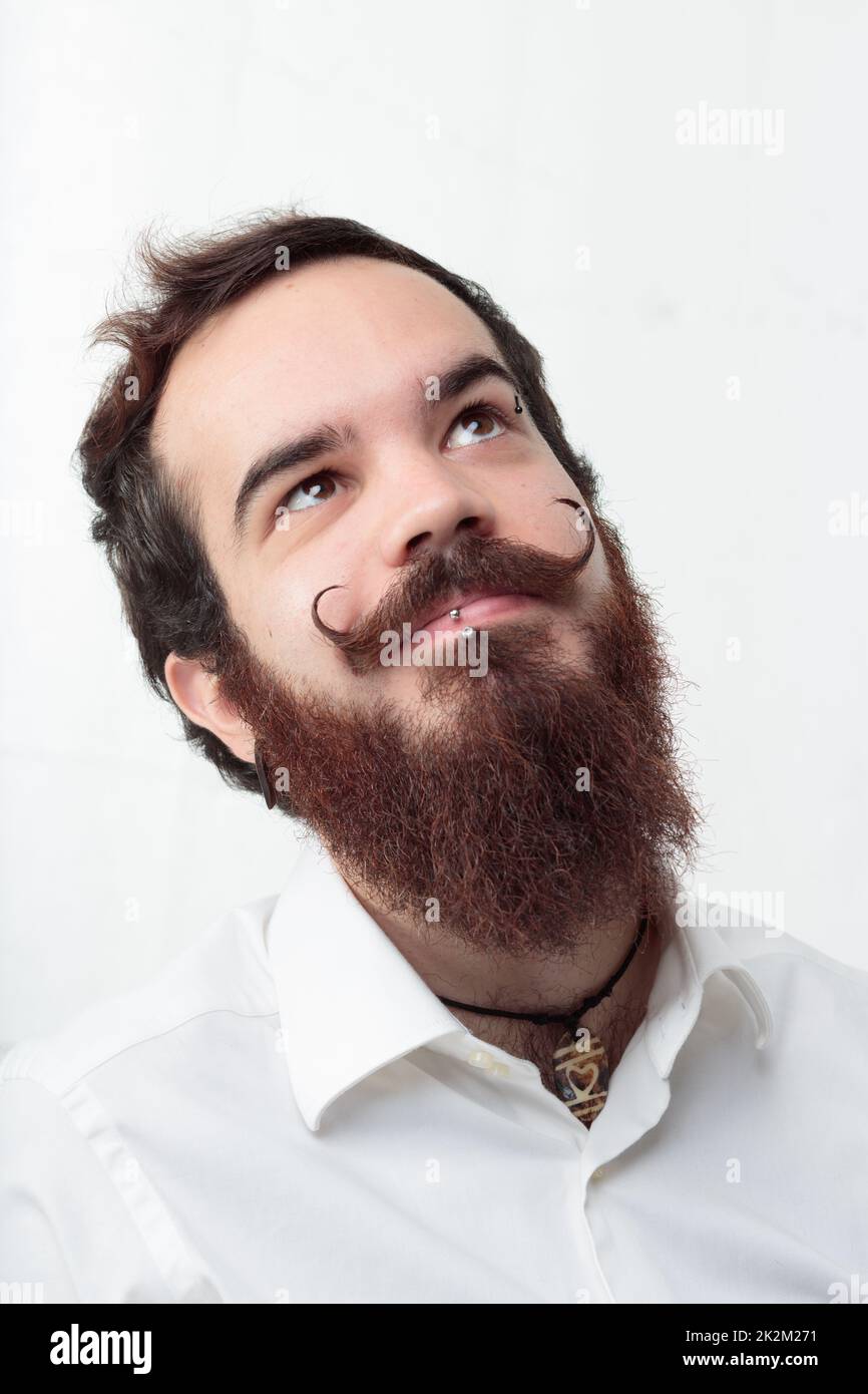 hipster man thinking or dreaming of a better future Stock Photo - Alamy