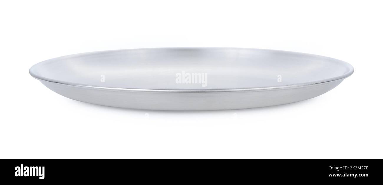 stainless steel plate isolated on white background Stock Photo - Alamy