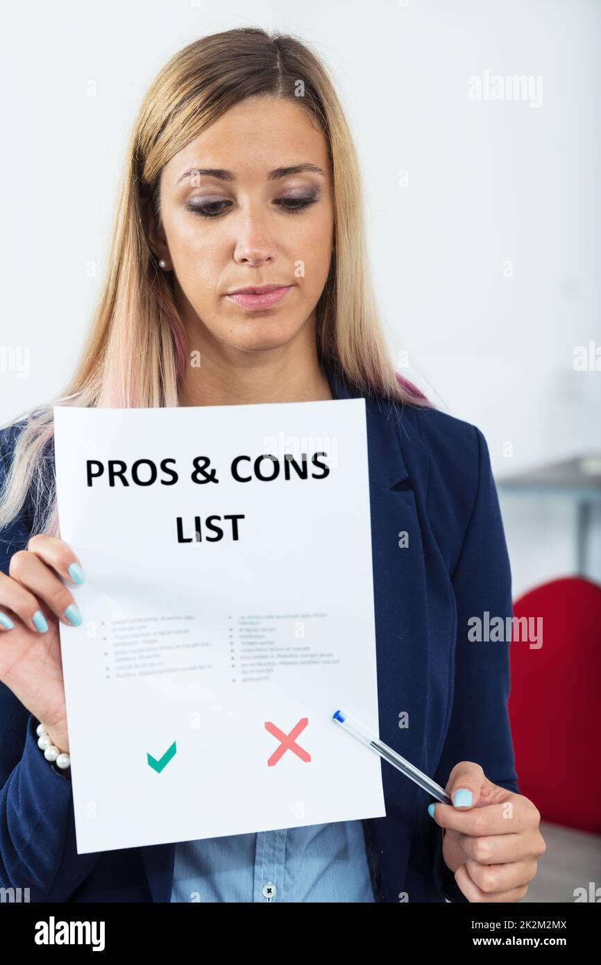 in this list there are more cons Stock Photo - Alamy