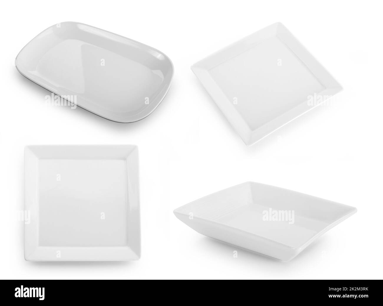 set of plate isolated on white background Stock Photo - Alamy