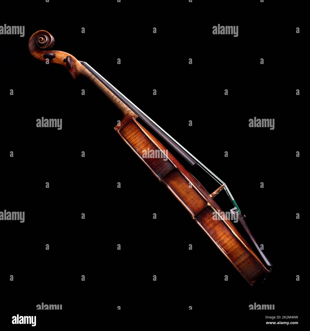 side view of a baroque violin on black Stock Photo - Alamy