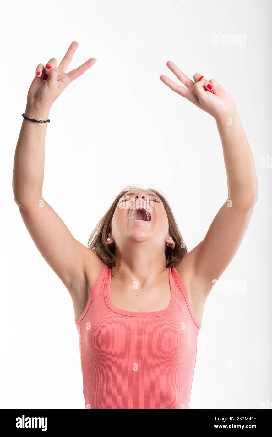 Victorious woman hi-res stock photography and images - Alamy
