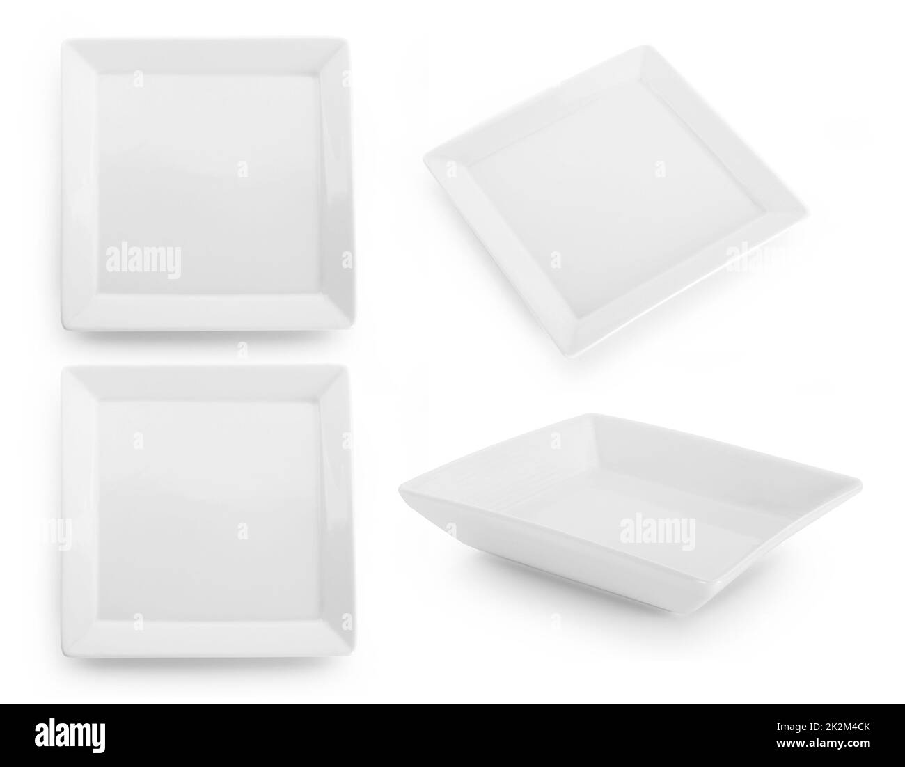 set of plate isolated on white background Stock Photo - Alamy