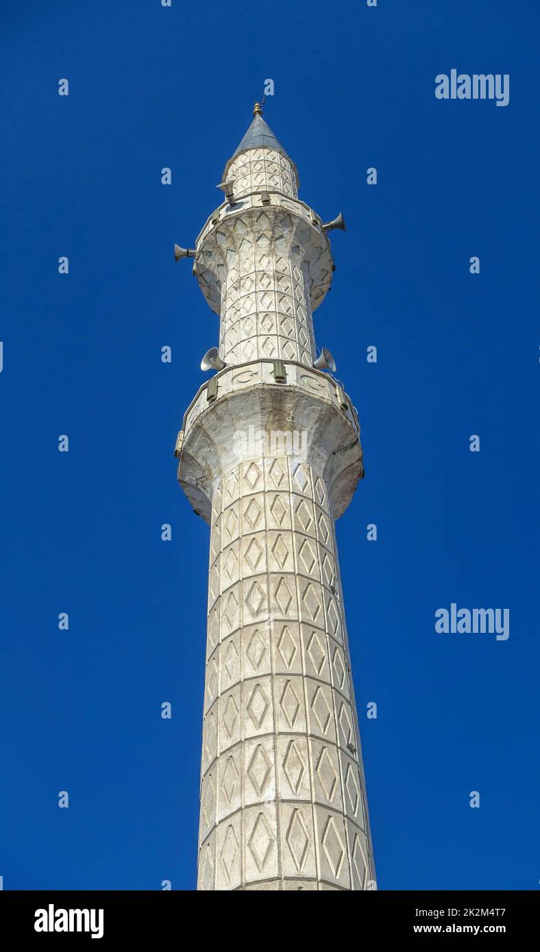 minarets reaching towards the blue sky, islam and minaret, minaret architecture in turkey Stock ...