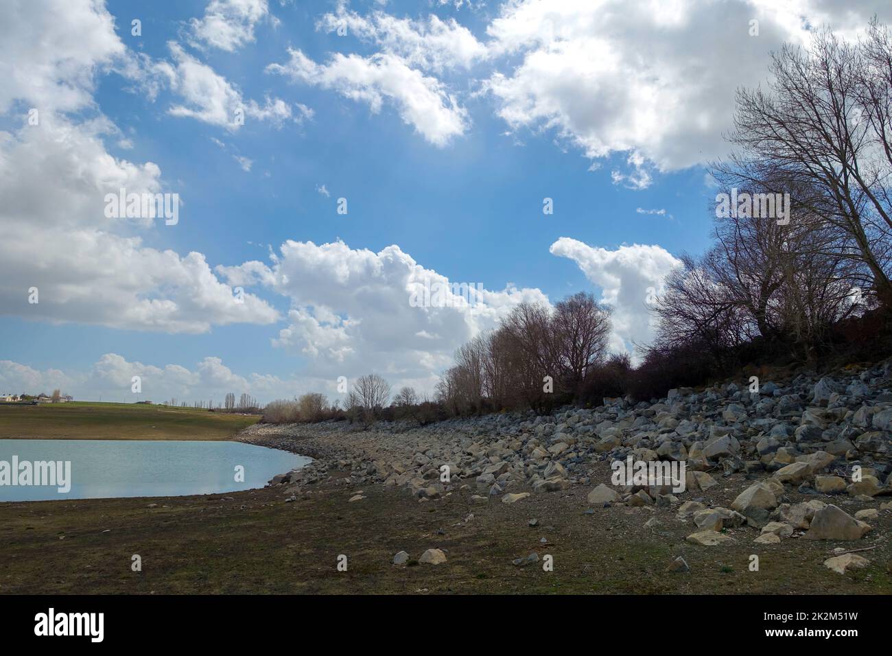 decrease in the water levels of the dams as a result of drought, the ...
