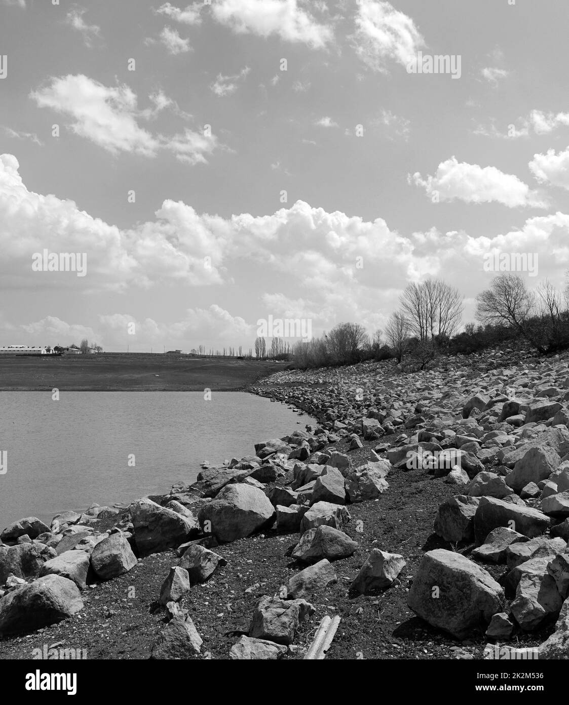 decrease in the water levels of the dams as a result of drought, the ...
