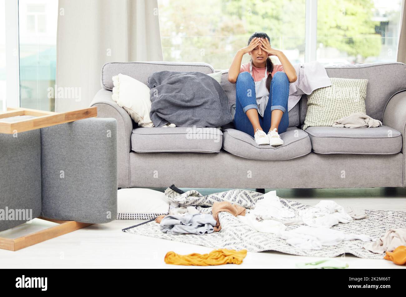 Messy house woman hi-res stock photography and images - Alamy