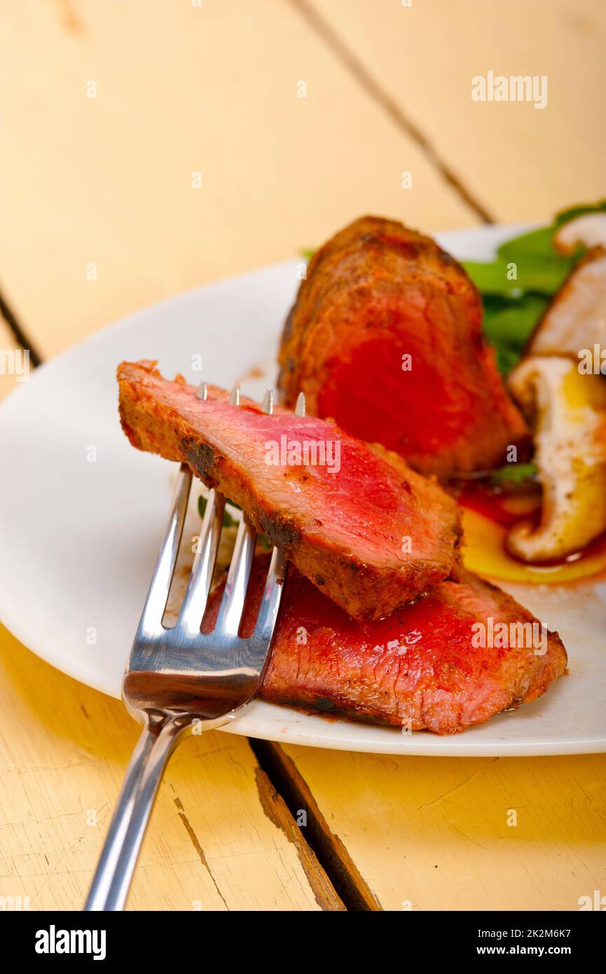 beef filet mignon grilled with vegetables Stock Photo - Alamy
