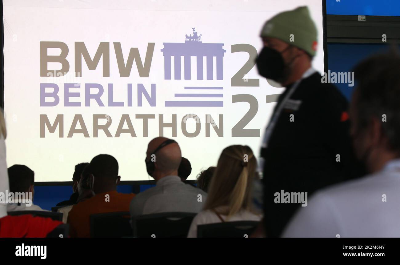 Berlin, Germany. 23rd Sep, 2022. Athletes and journalists watch the ...