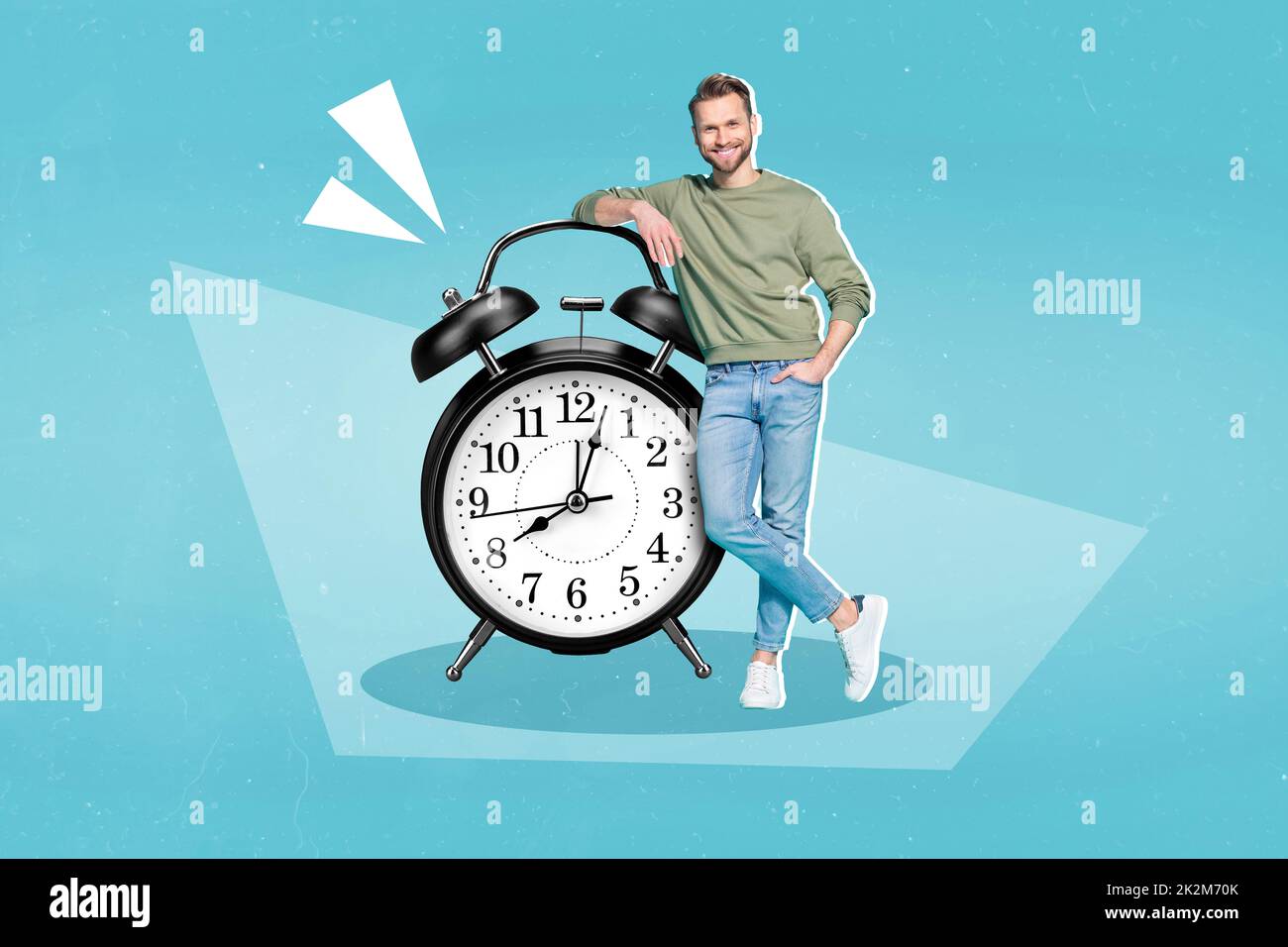 Collage photo of young attractive man student casual style lifetime ...