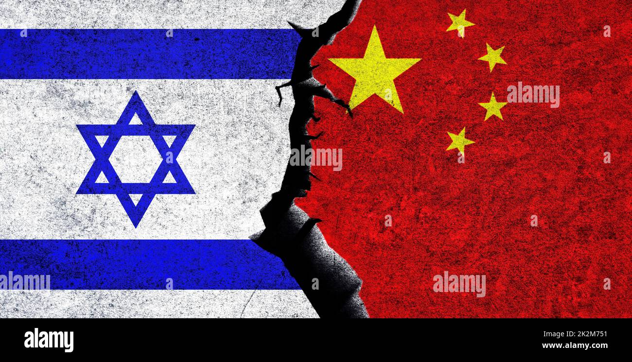 Israel and China flags together. China and Israel relation, conflict ...