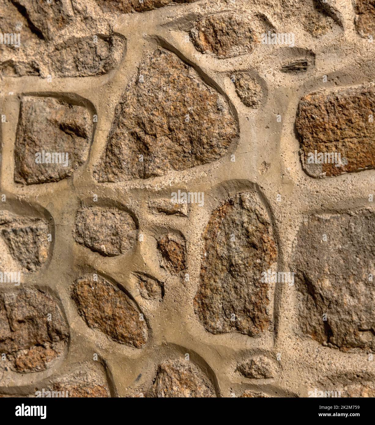 Detail of the texture and structure of a wall in the medieval monastery ...