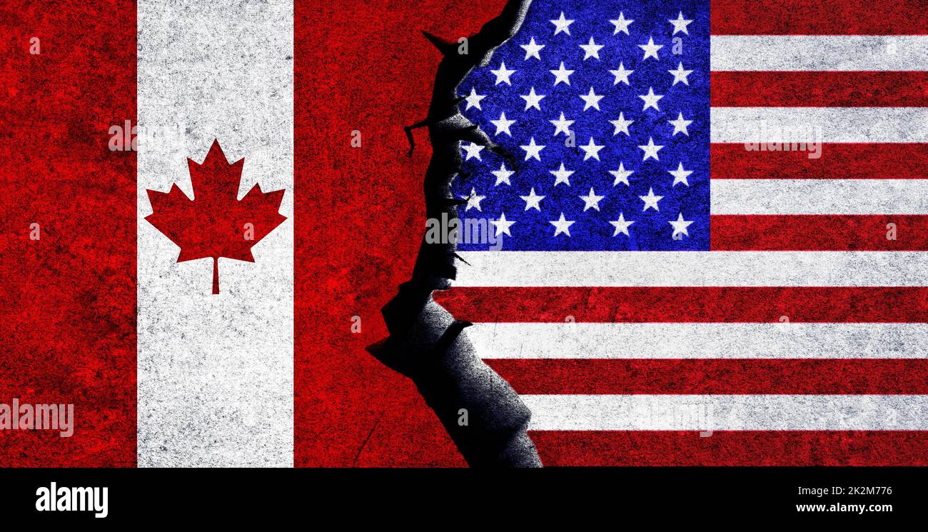 Usa canada flags together hi-res stock photography and images - Alamy