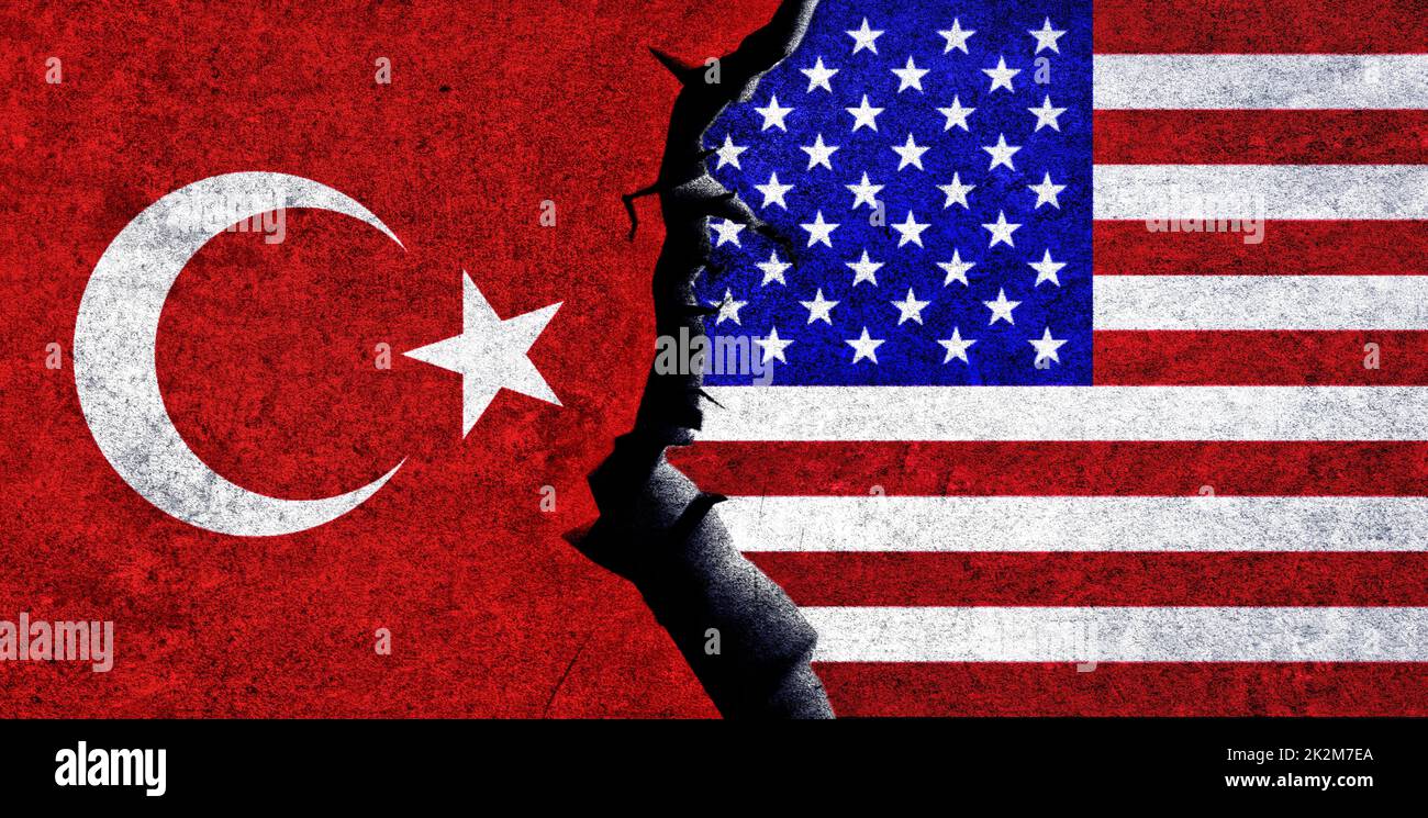 United states of america vs turkey turkiye flags hi-res stock ...