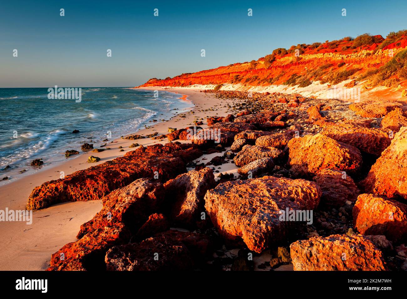 Red colours in Bottle Bay, part of Francois Peron National Park Stock ...