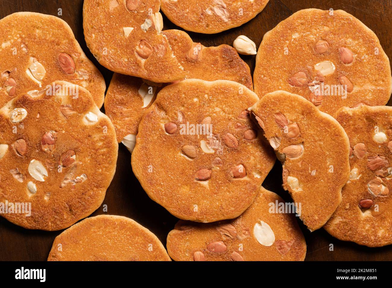 traditional japan cookie called senbei with peanut and sugar Stock ...