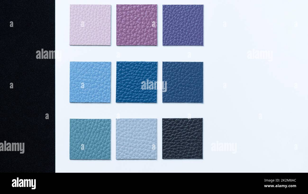 High quality sample book of vegetable tanned leather on black ...