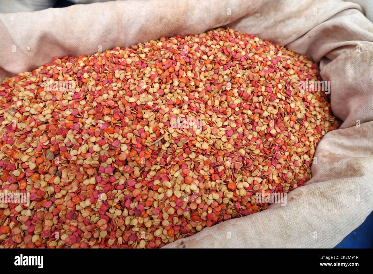 Open pepper seeds sold in cloth bags, ancestral seeds, organic pepper ...