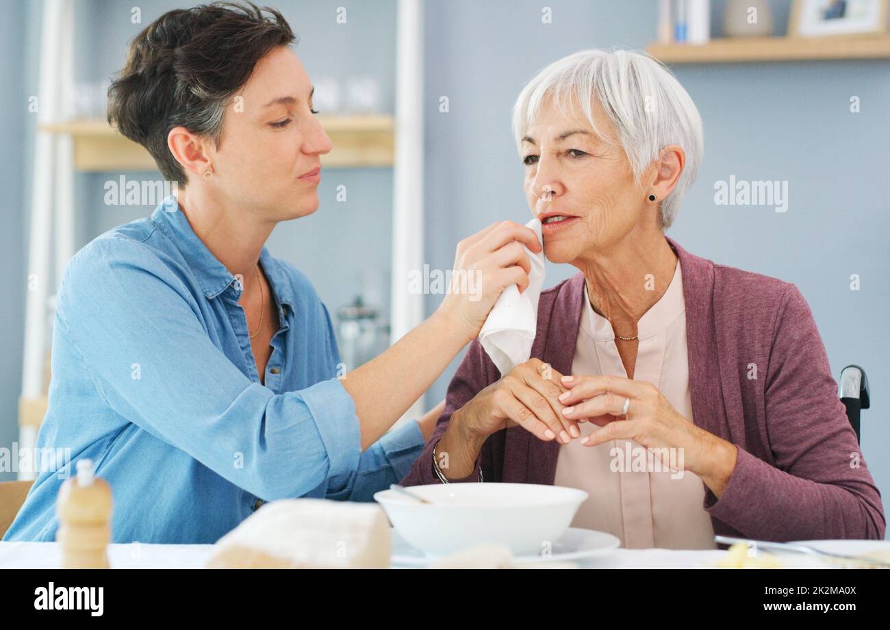 Woman senior eating soup hi-res stock photography and images - Alamy