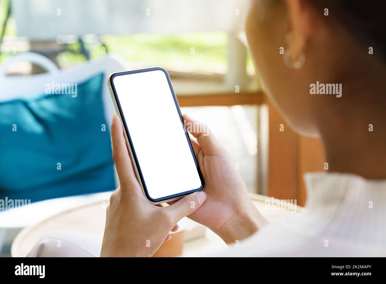 Digital phone screen showing woman hi-res stock photography and images ...