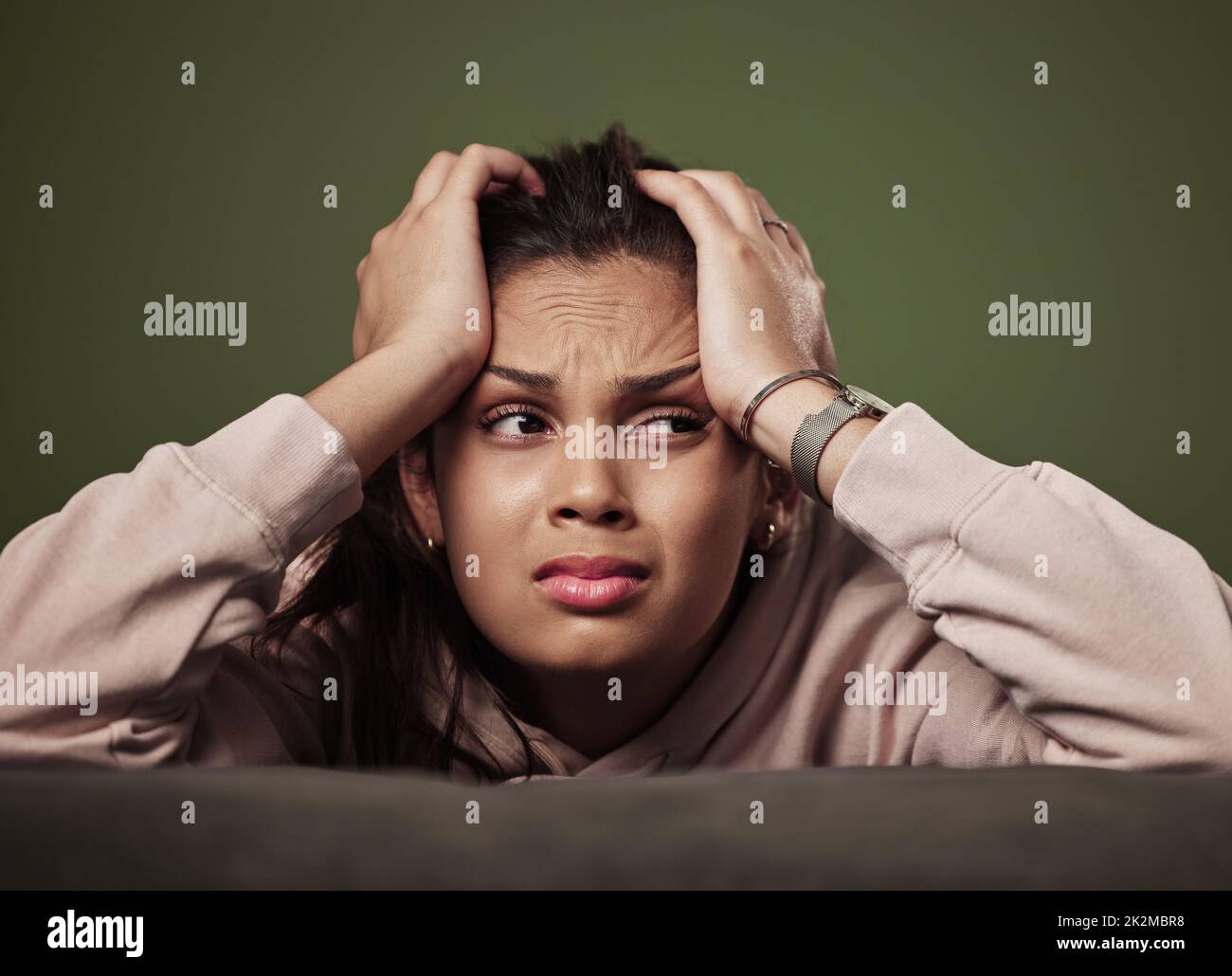 Why is it always me. Cropped shot of an attractive young woman crying ...