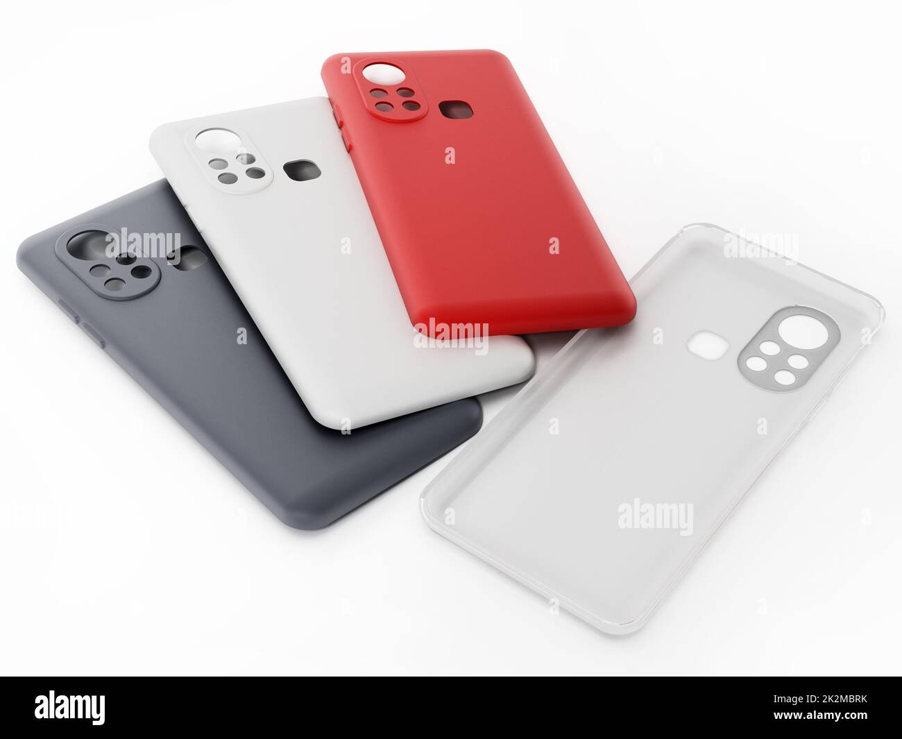Silicone smartphone covers isolated on white background. 3D ...