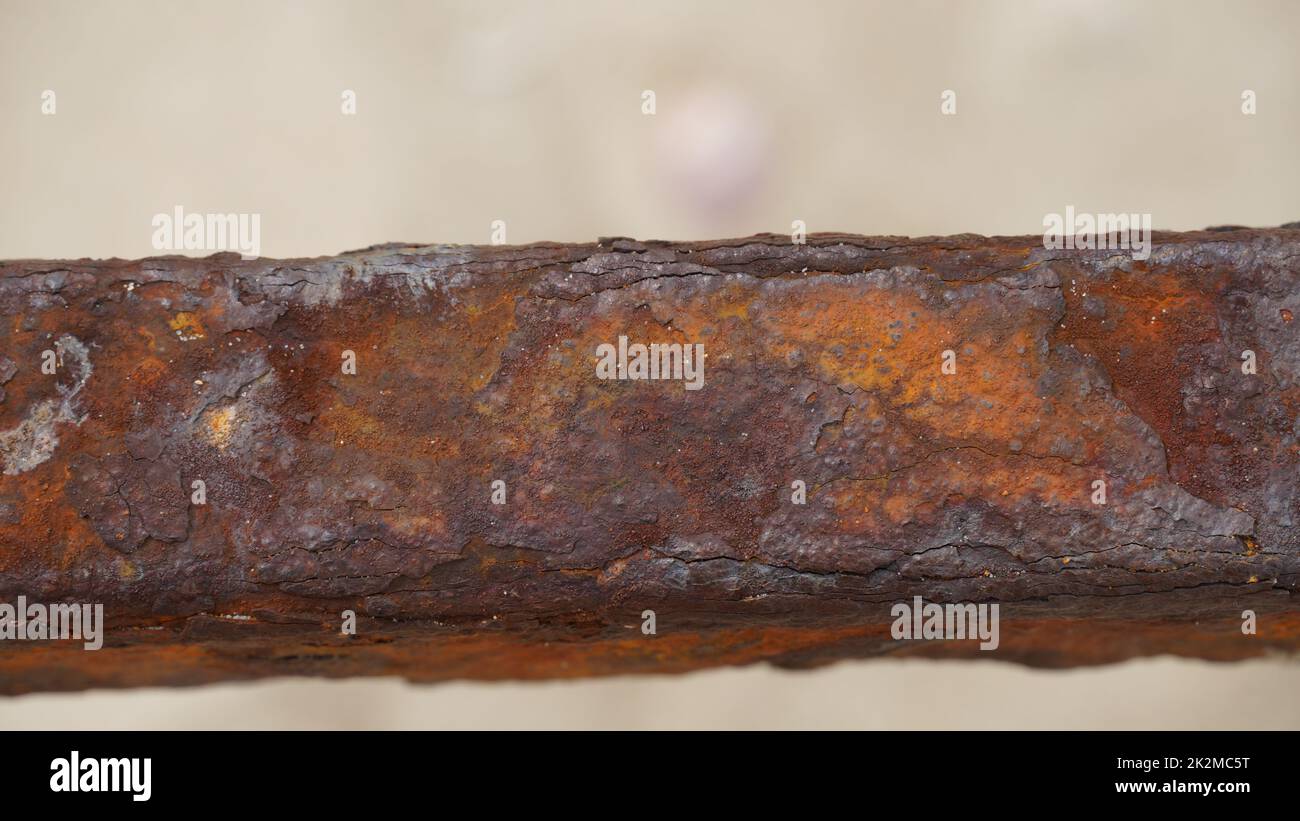 Rusty part of shipwreck. An iron piece from a ship on the seashore ...