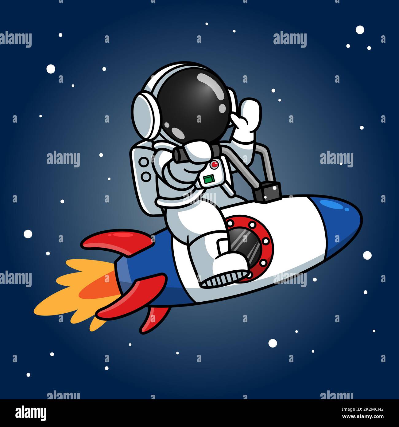 Cute Astronaut Riding Cool Rocket Stock Photo - Alamy