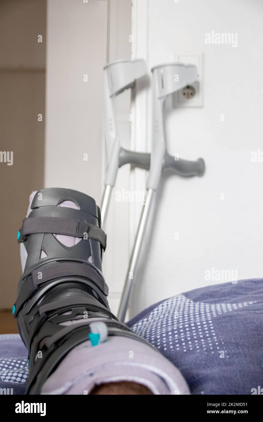 European man after Achilles tendon rupture operation is back home with ...