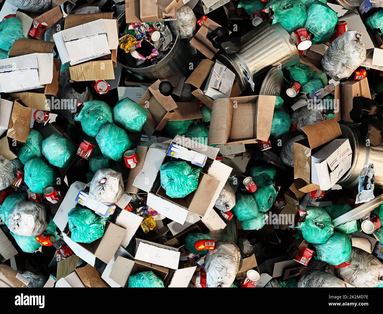 Garbage bags, containers and various waste. 3D illustration Stock Photo ...