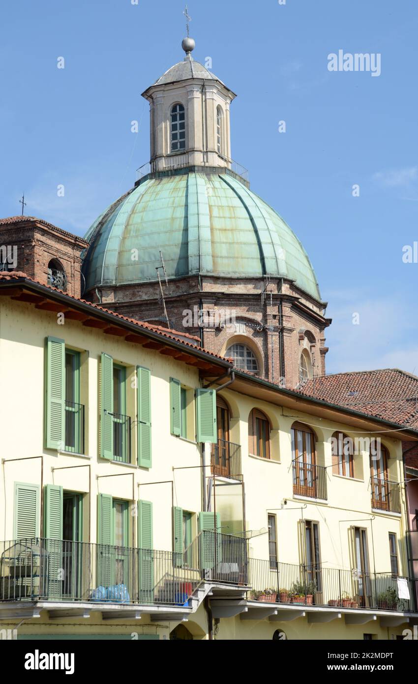 The historic center of medieval origin of Gassino Torinese with the ...